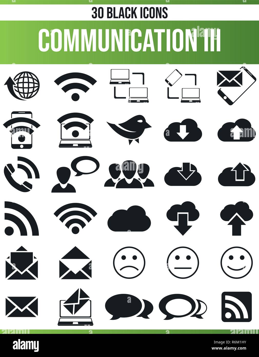 Black pictograms / icons on communication. This icon set is perfect for ...
