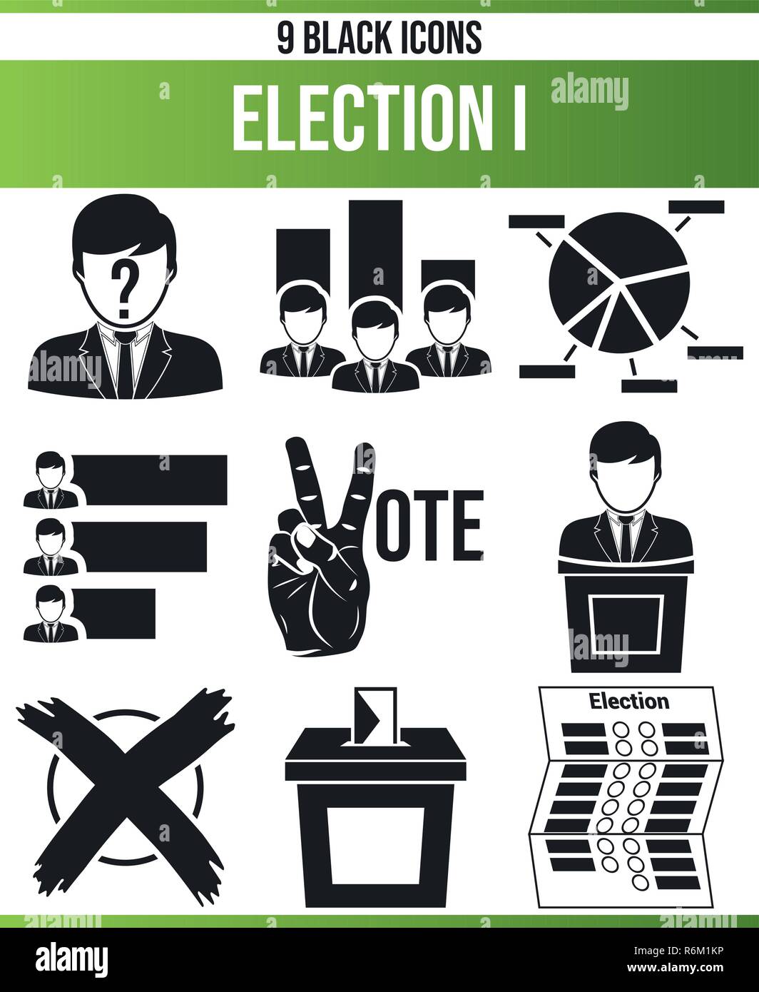 Black pictograms / icons on election. This icon set is perfect for ...