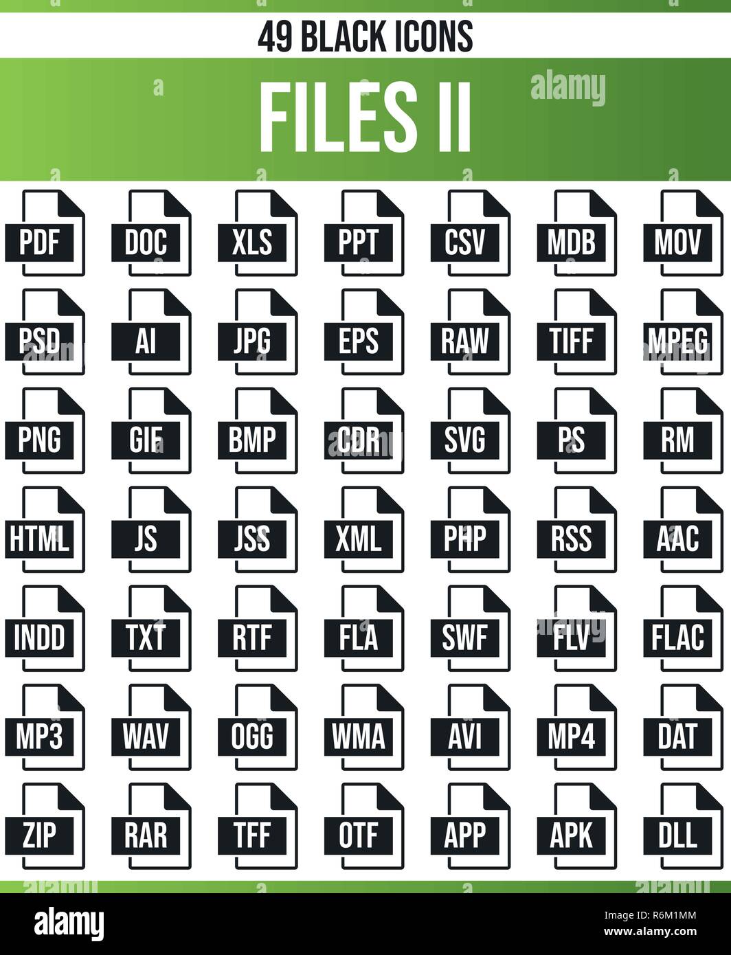 Black pictograms / icons on file extensions. This icon set is perfect ...