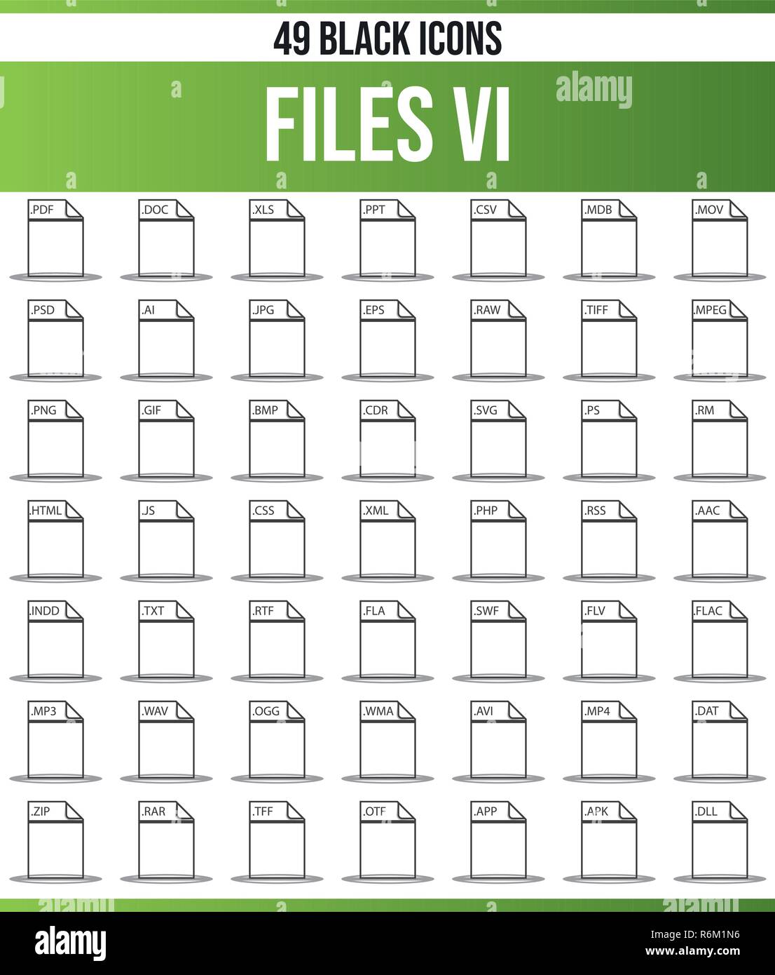 Black pictograms / icons on file extensions. This icon set is perfect ...