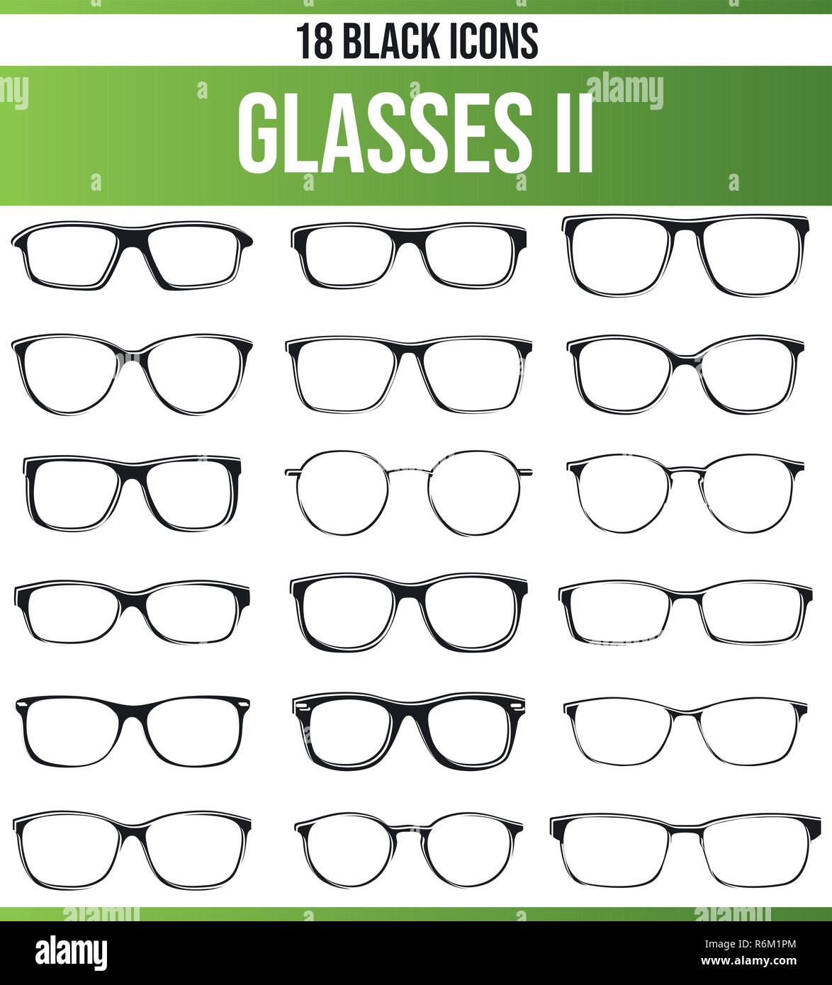Black pictograms / icons on glasses. This icon set is perfect for ...