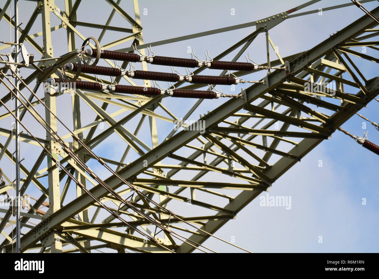 electricity pylon - detail view Stock Photo - Alamy