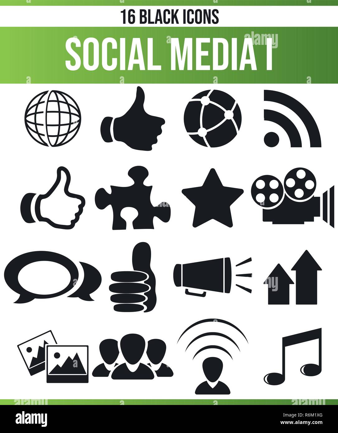 Black pictograms / icons on social media. This icon set is perfect for ...