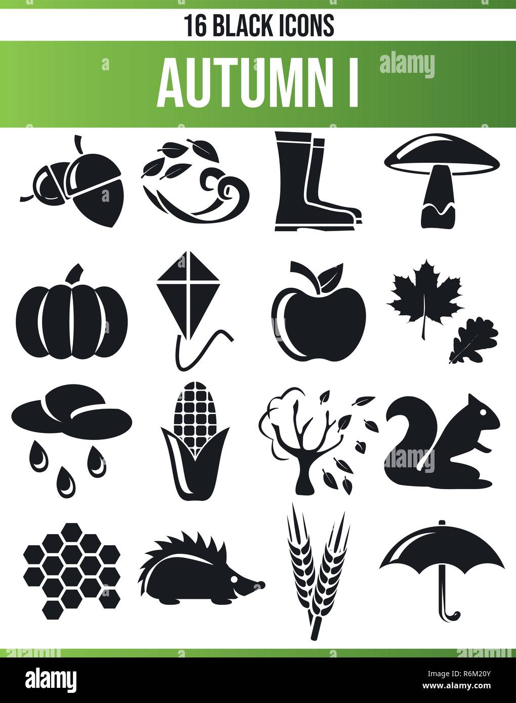 Black pictograms / icons on the fall. This icon set is perfect for ...