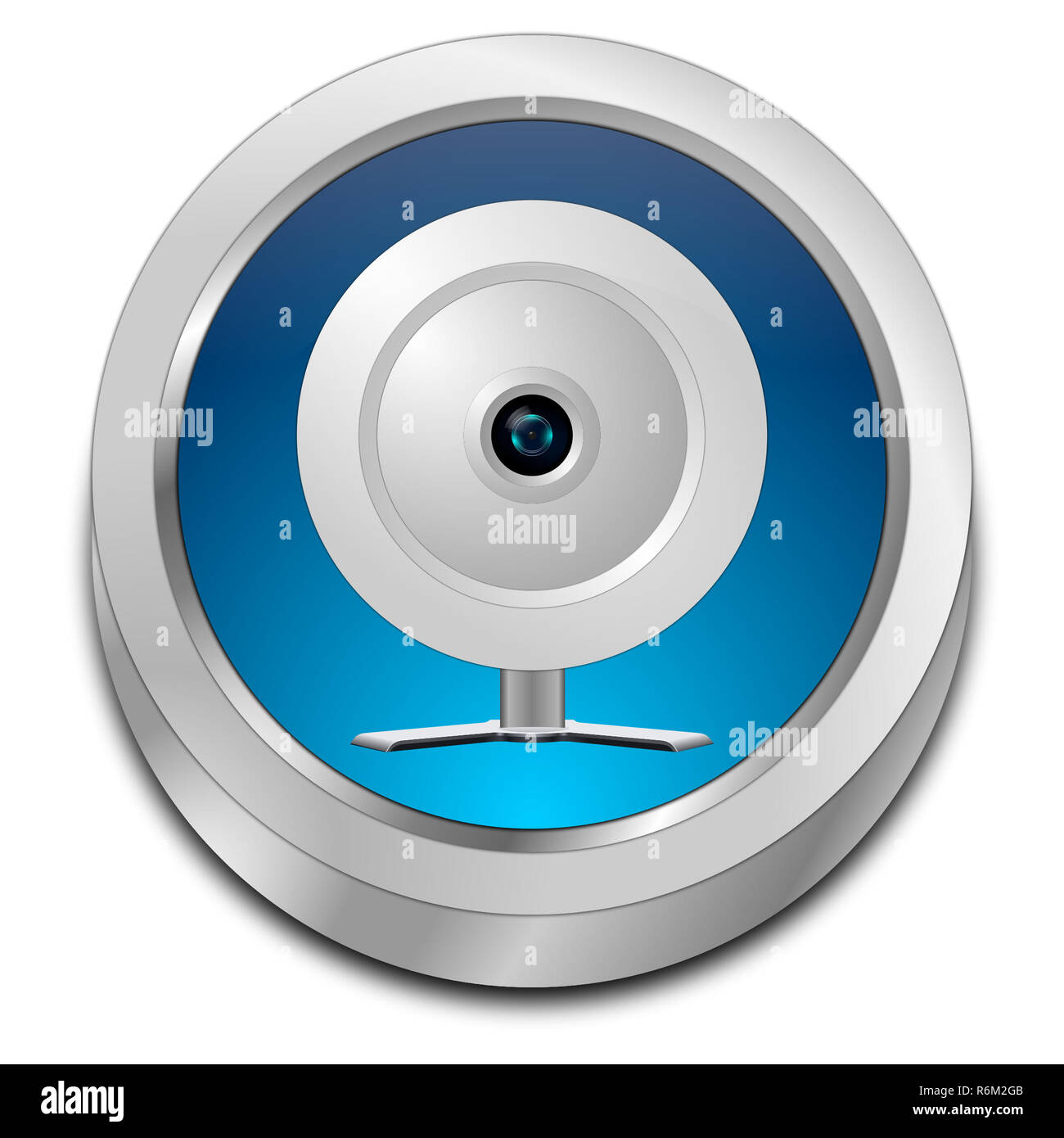 blue Button with Webcam - 3D illustration Stock Photo - Alamy