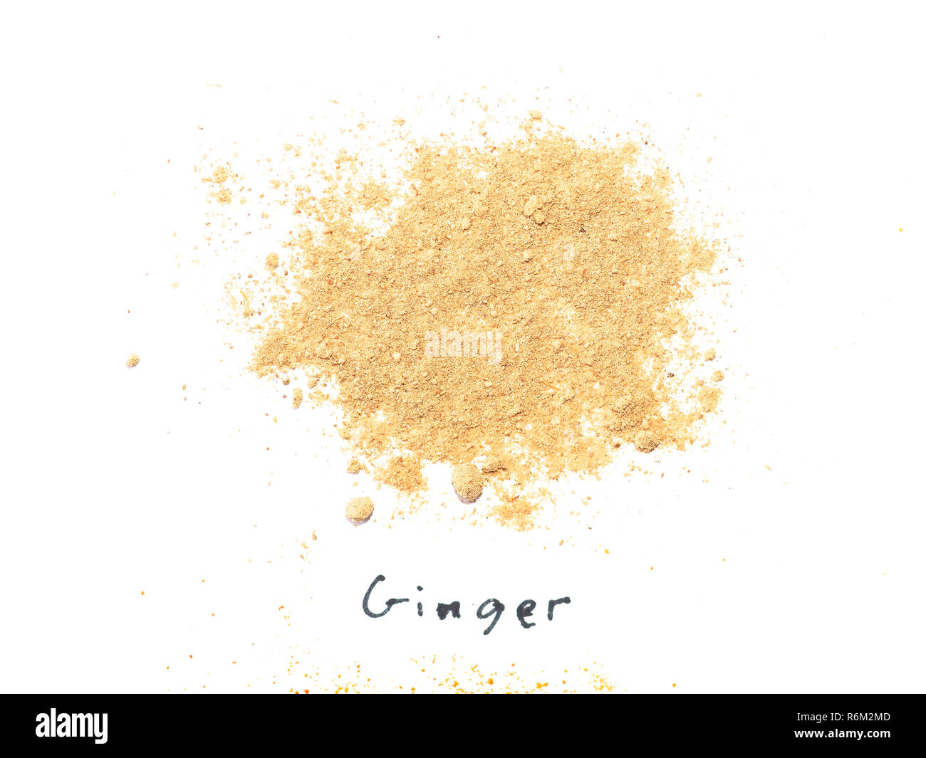 Ginger (Zingiber officinale) powder over white Stock Photo - Alamy