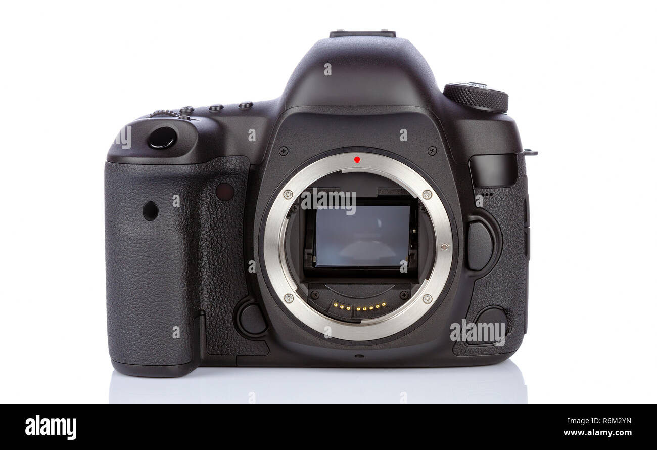 Dslr camera back side on white Stock Photo - Alamy