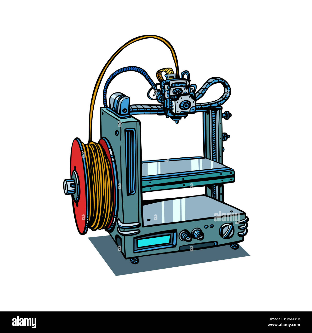 3D printer manufacturing isolated on white background Stock Photo - Alamy