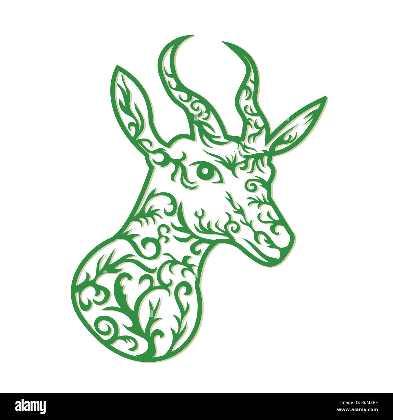 Springbok Head Paper Cut Stock Photo - Alamy