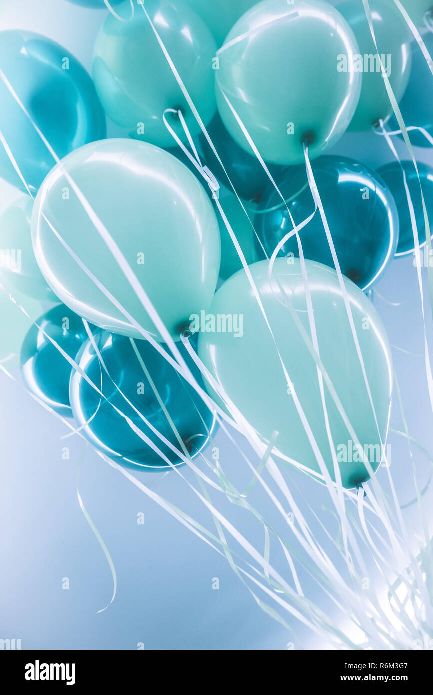 Blue air ballons background Stock Photo - Alamy