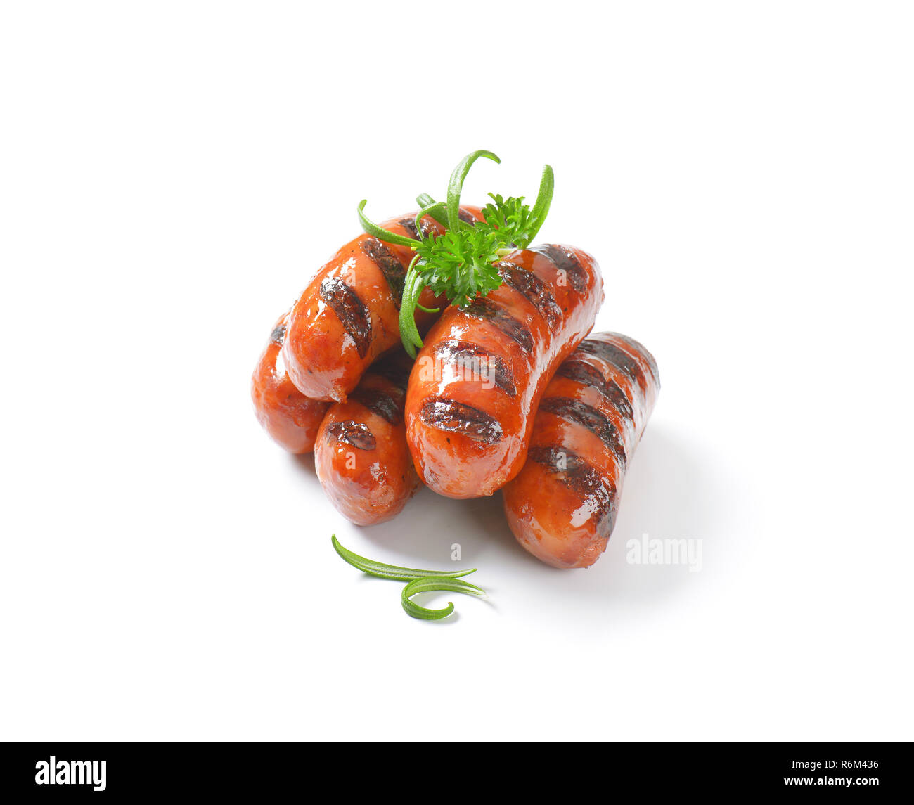 grilled short sausages Stock Photo - Alamy