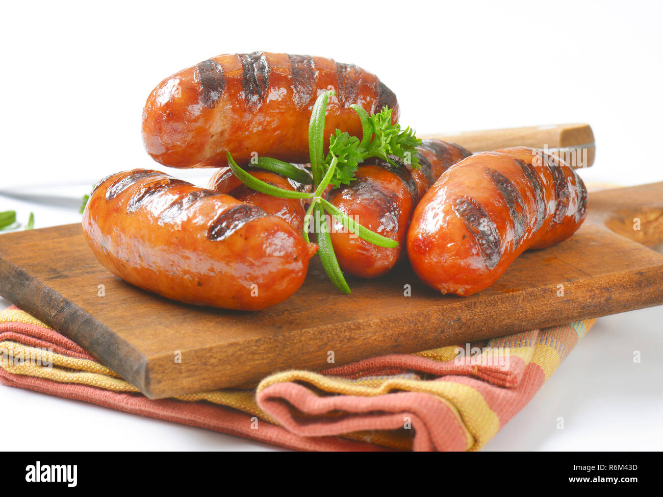 grilled short sausages Stock Photo - Alamy