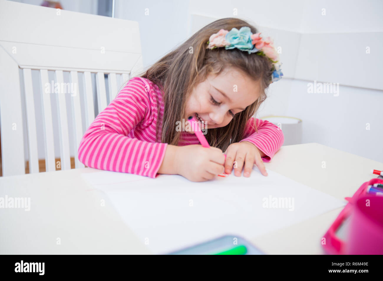 Creative Preschool Child Drawing Stock Photo - Alamy