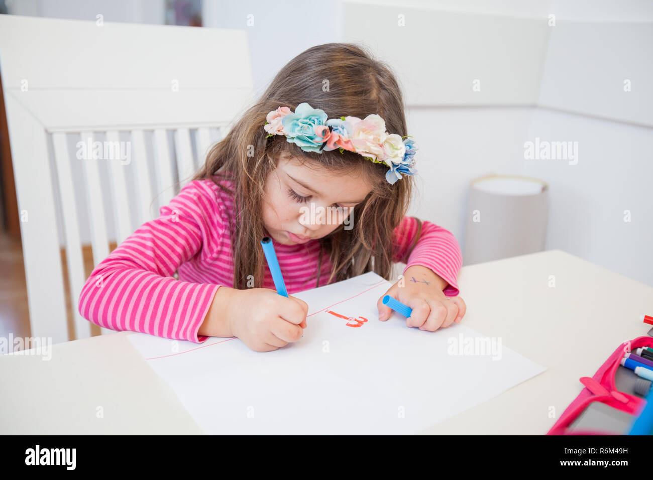 Creative Preschool Child Drawing Stock Photo - Alamy