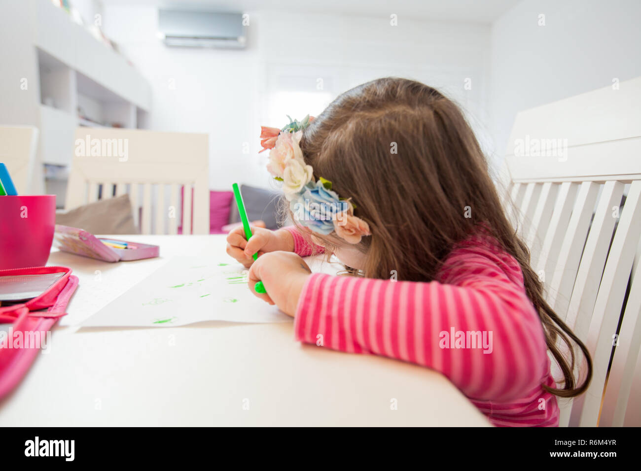 Creative Preschool Child Drawing Stock Photo - Alamy