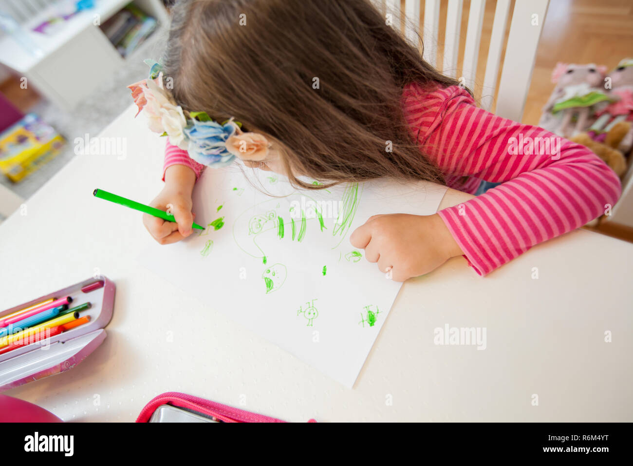 Creative Preschool Child Drawing Stock Photo - Alamy