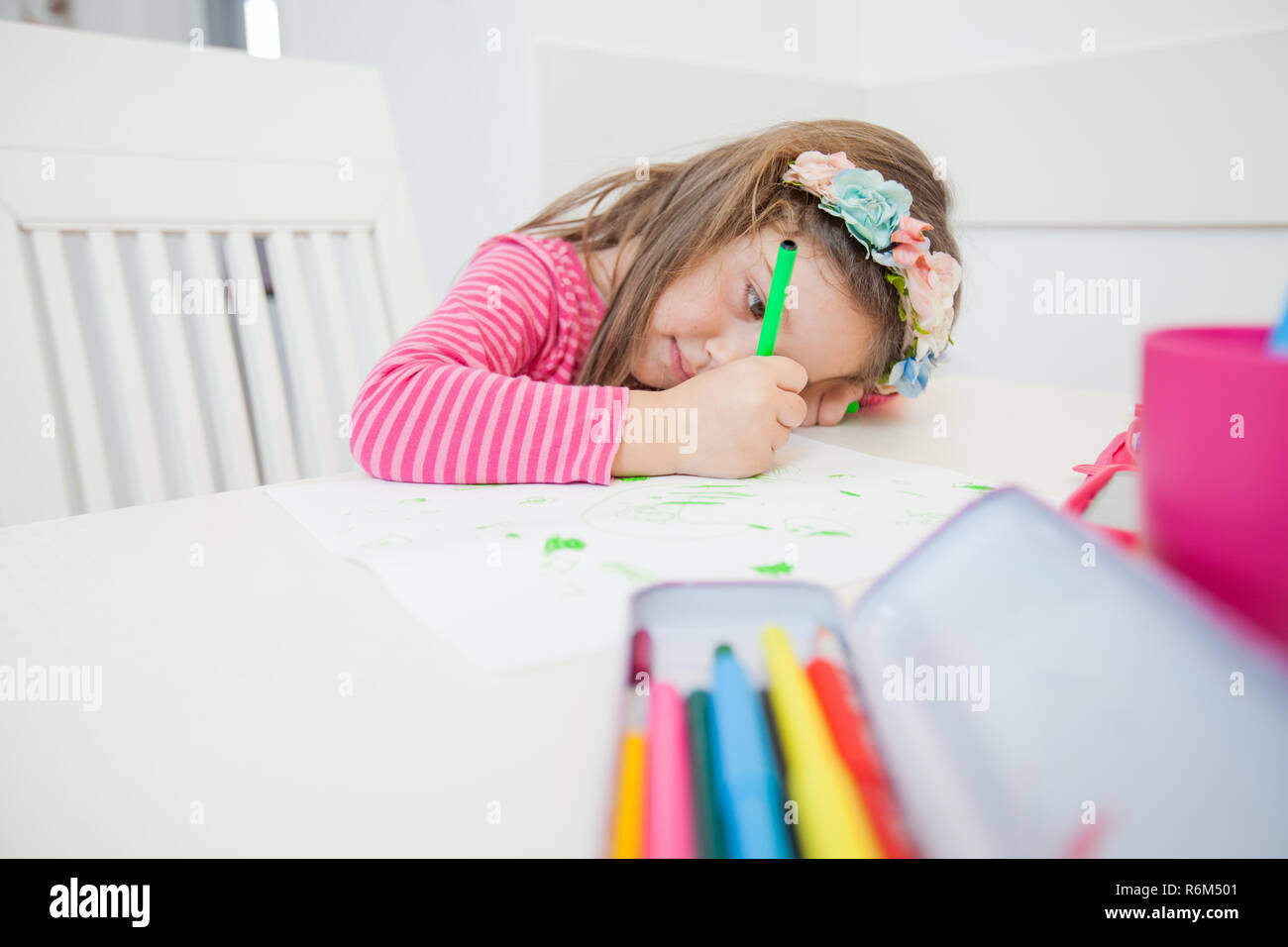 Creative Preschool Child Drawing Stock Photo - Alamy
