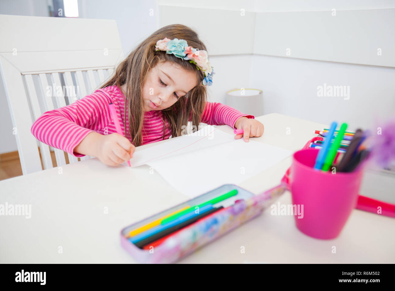 Creative Preschool Child Drawing Stock Photo - Alamy