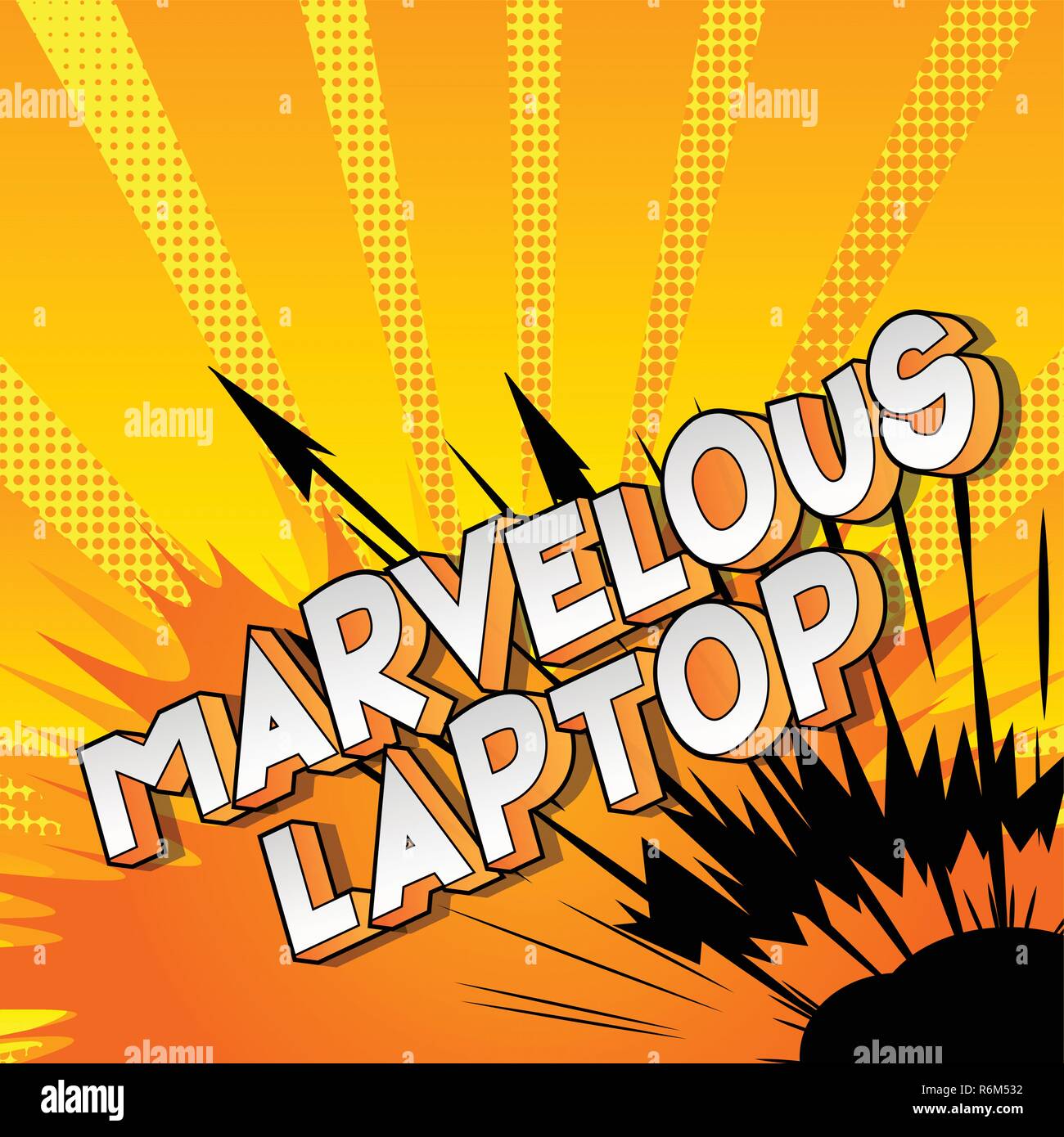 Marvelous Laptop - Vector illustrated comic book style phrase Stock ...