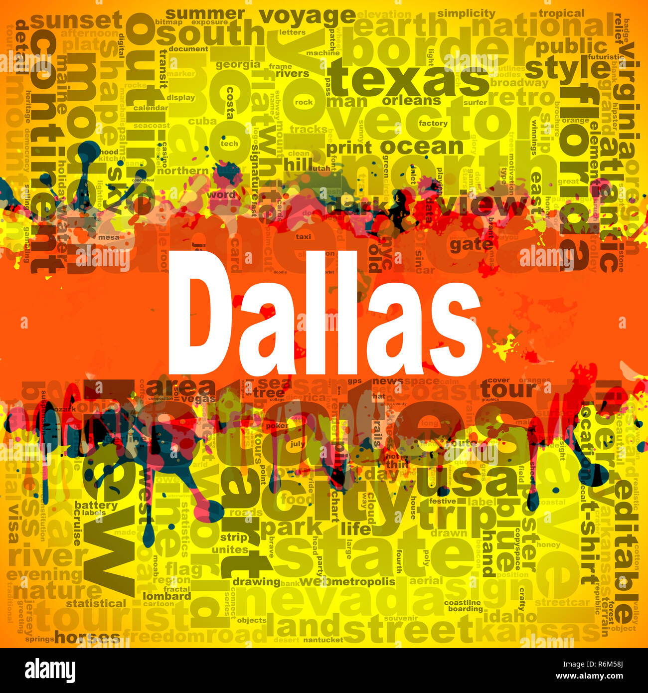 Dallas word cloud design Stock Photo - Alamy