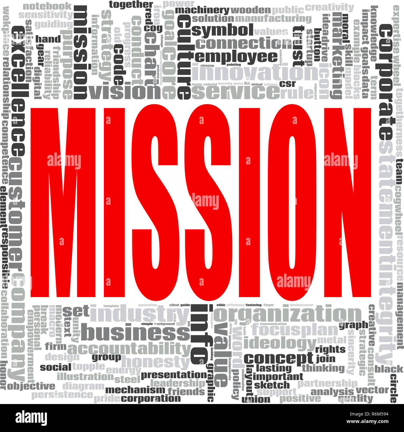 Mission word cloud Stock Photo - Alamy