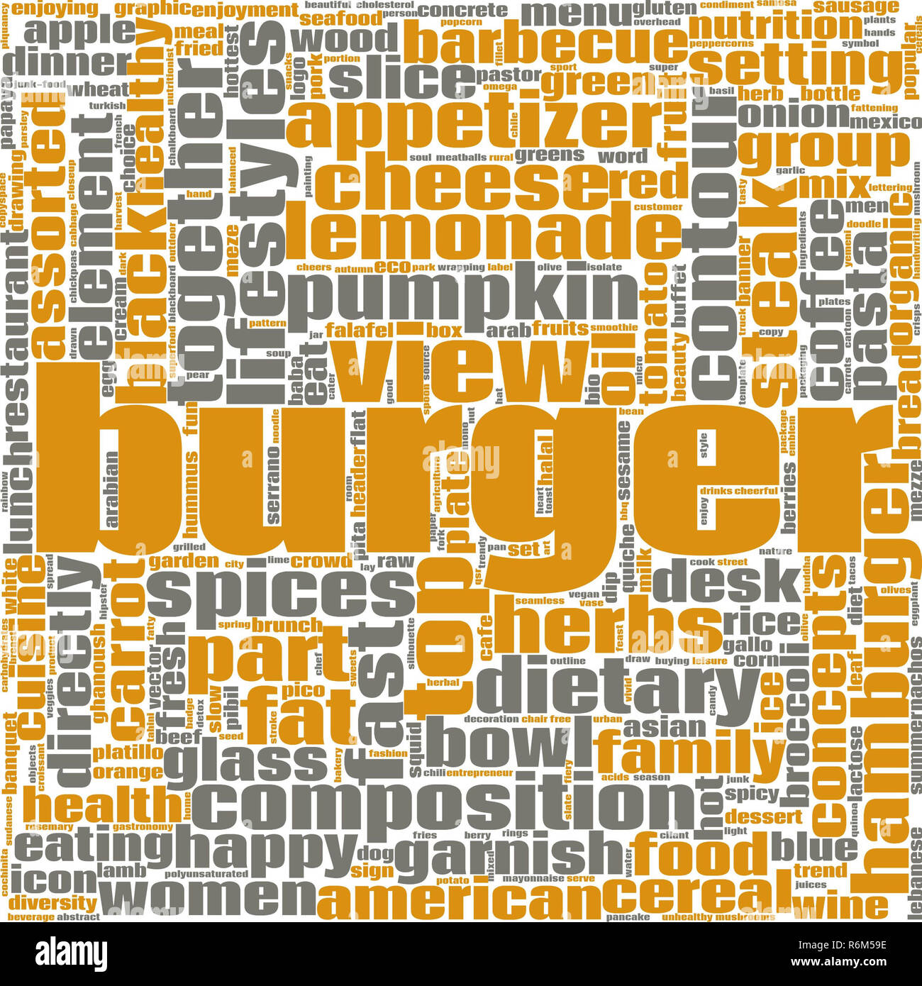 Burger word cloud Stock Photo - Alamy