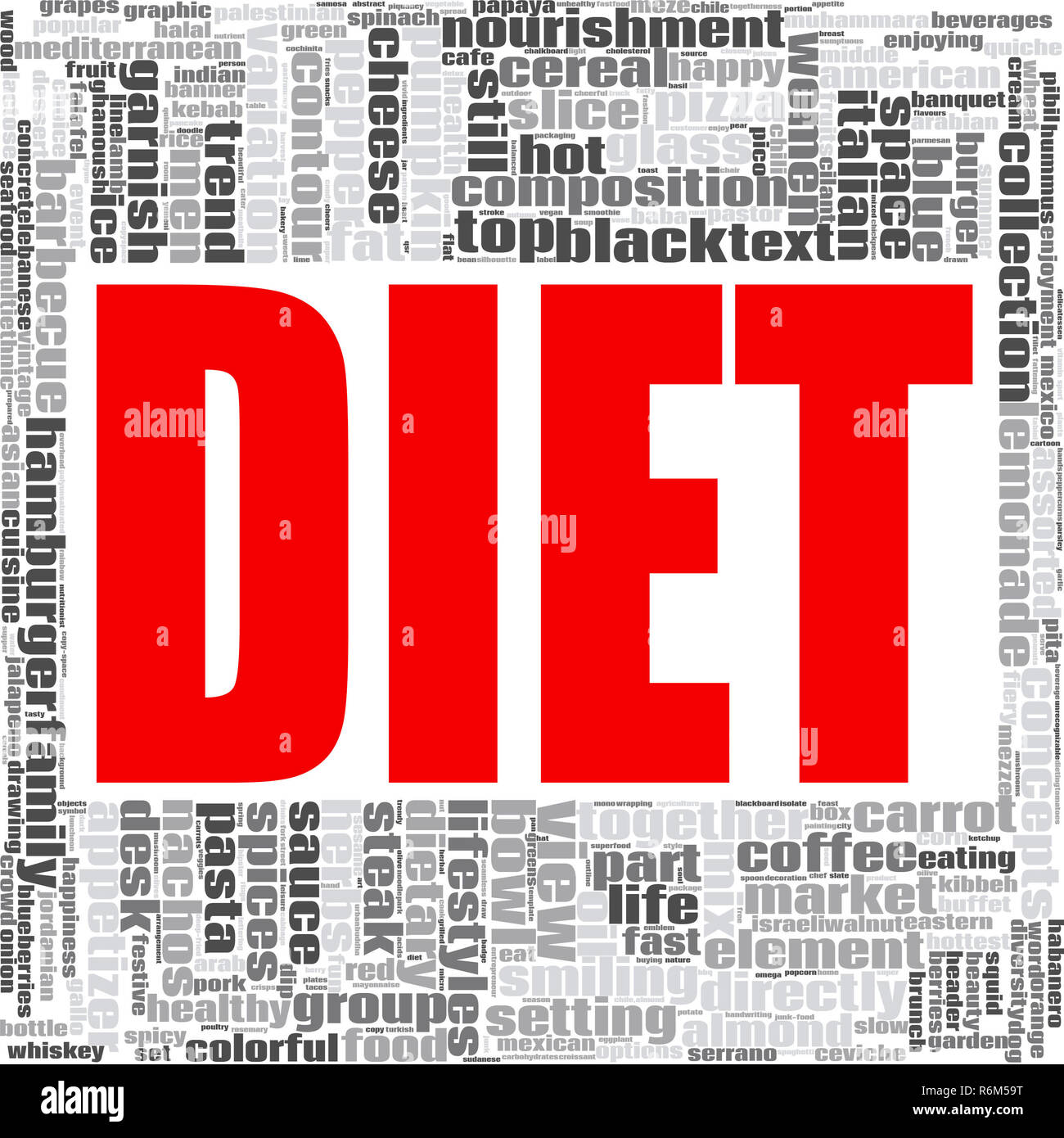 Diet word cloud Stock Photo - Alamy