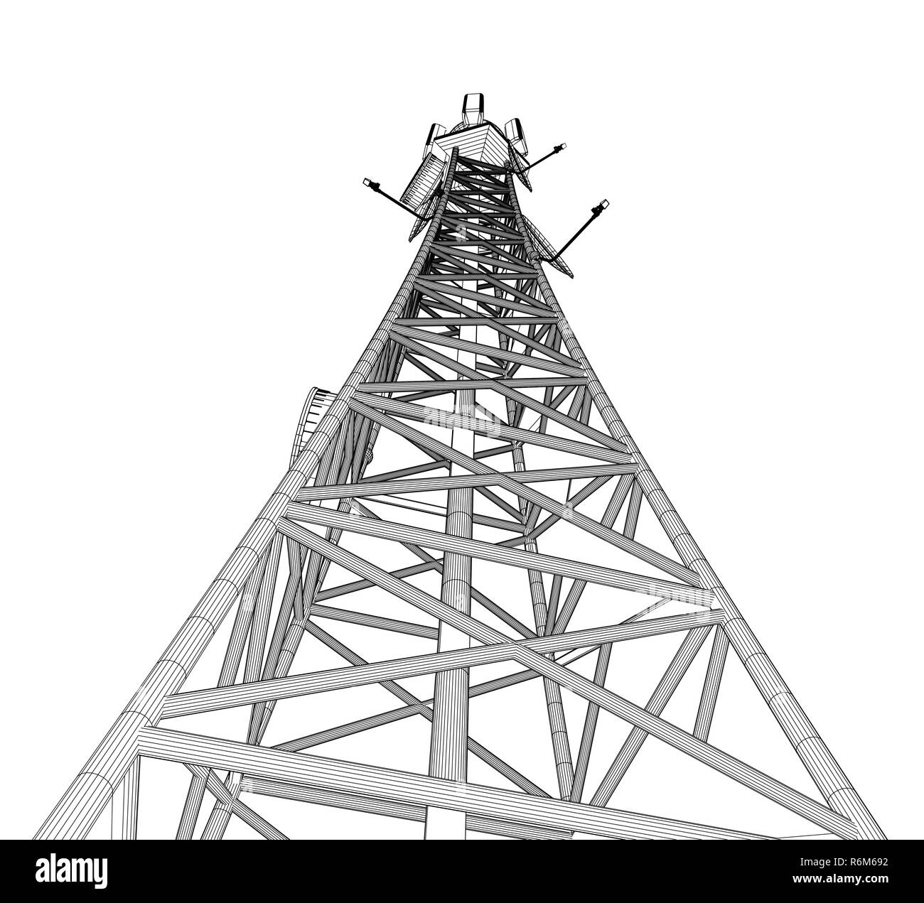 Cellphone antenna tower Black and White Stock Photos & Images - Alamy