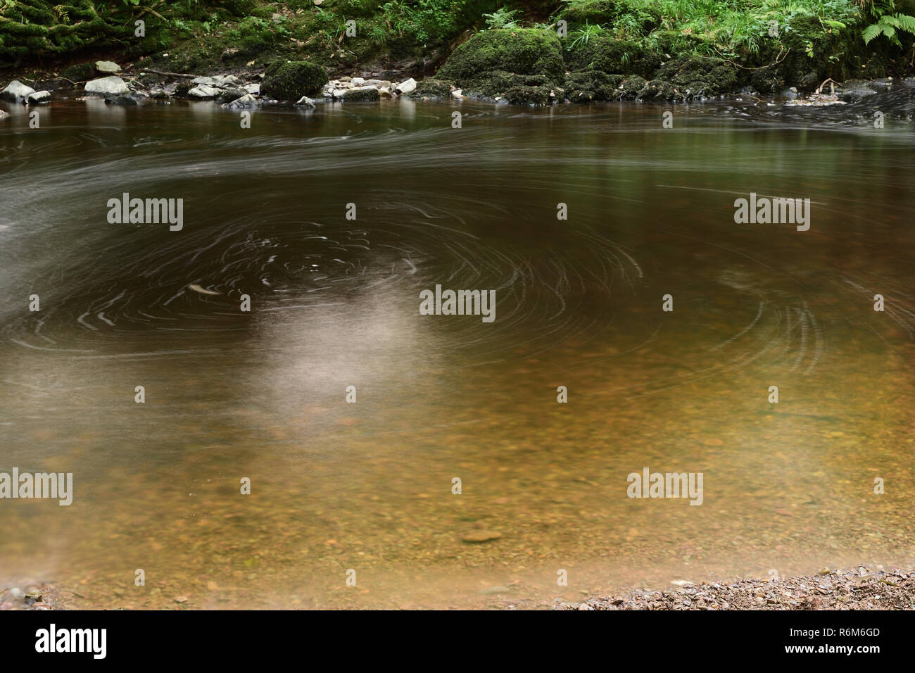 Long exposure of crook pool at Watersmeet in Devon Stock Photo - Alamy