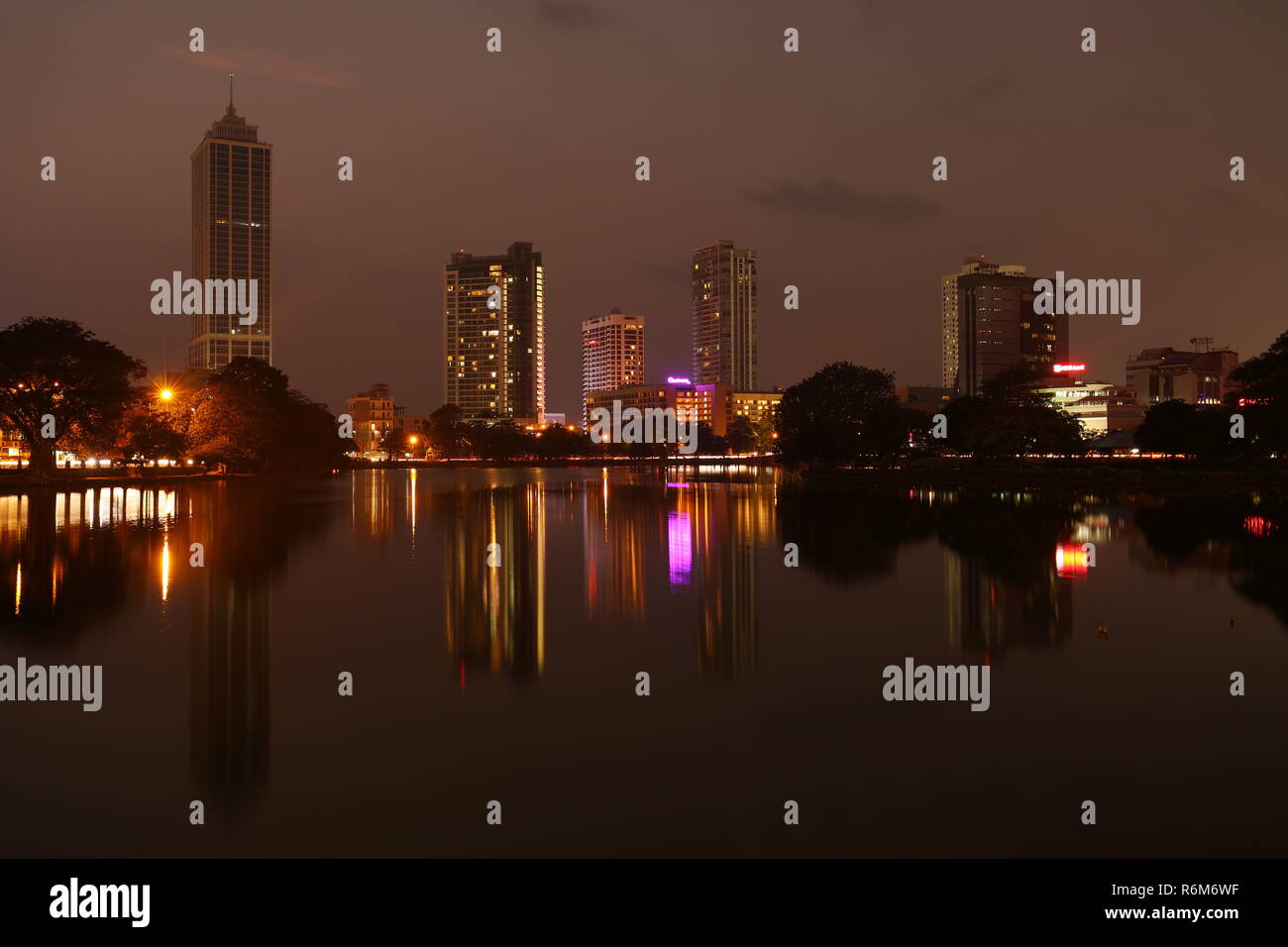 the skyline of colombo at night Stock Photo - Alamy