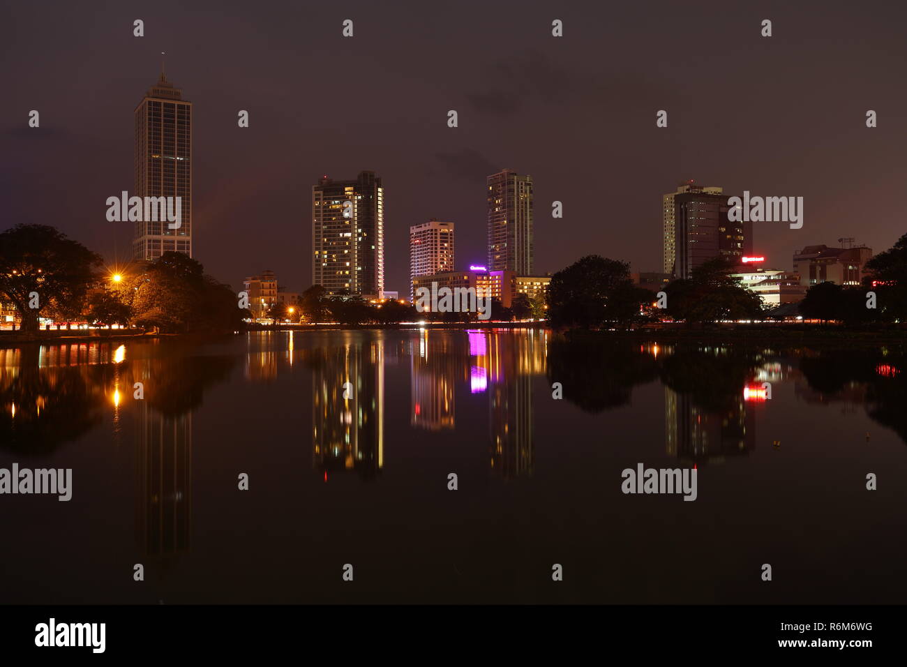 the skyline of colombo at night Stock Photo - Alamy