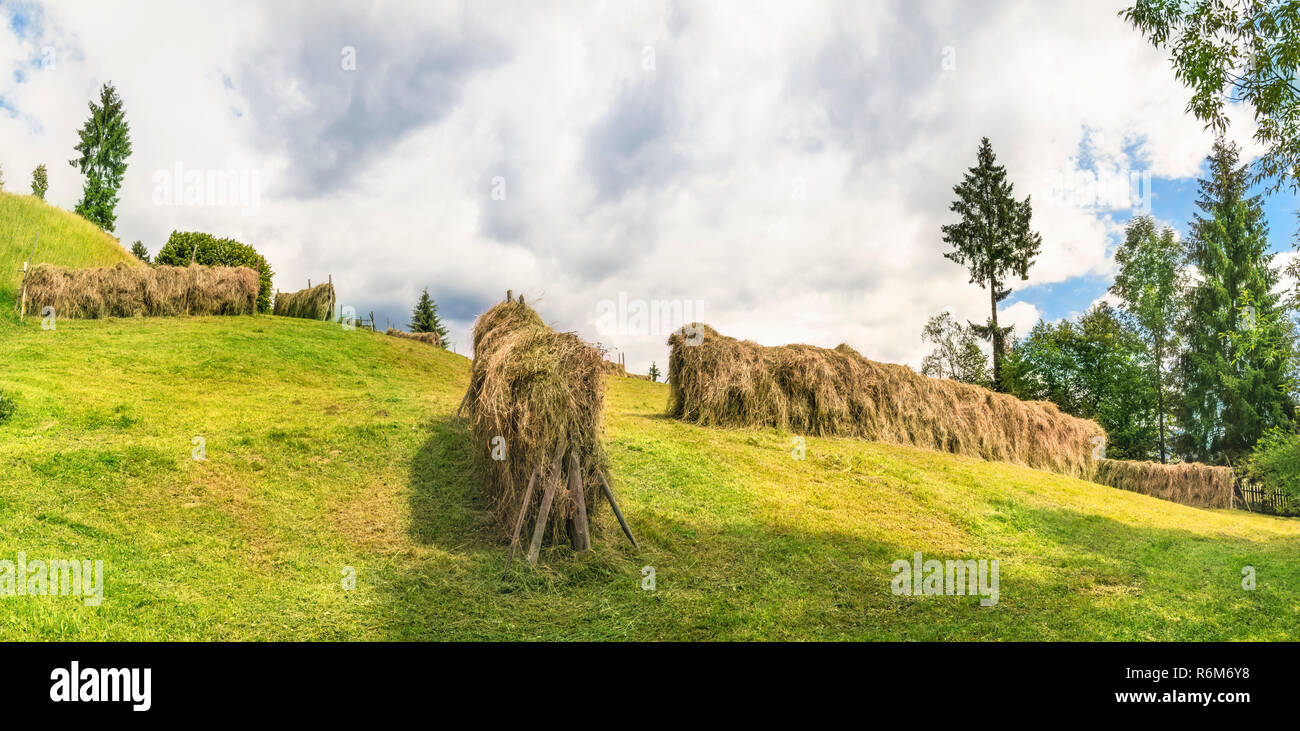 Beautiful view village haystacks hi-res stock photography and images ...