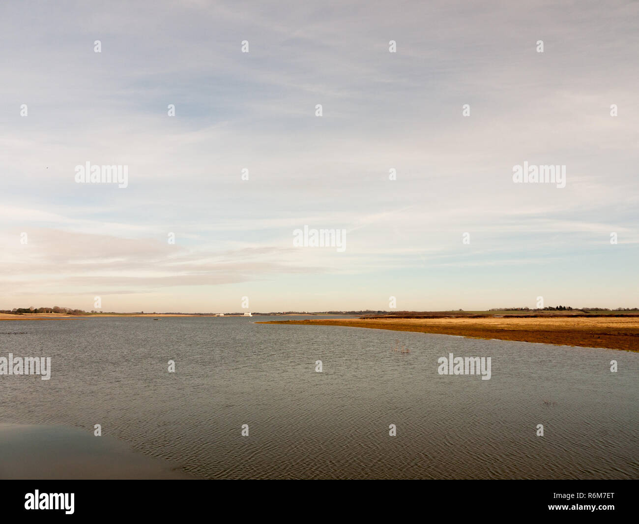 open ocean water coast summer spring sky blue clouds background Stock ...