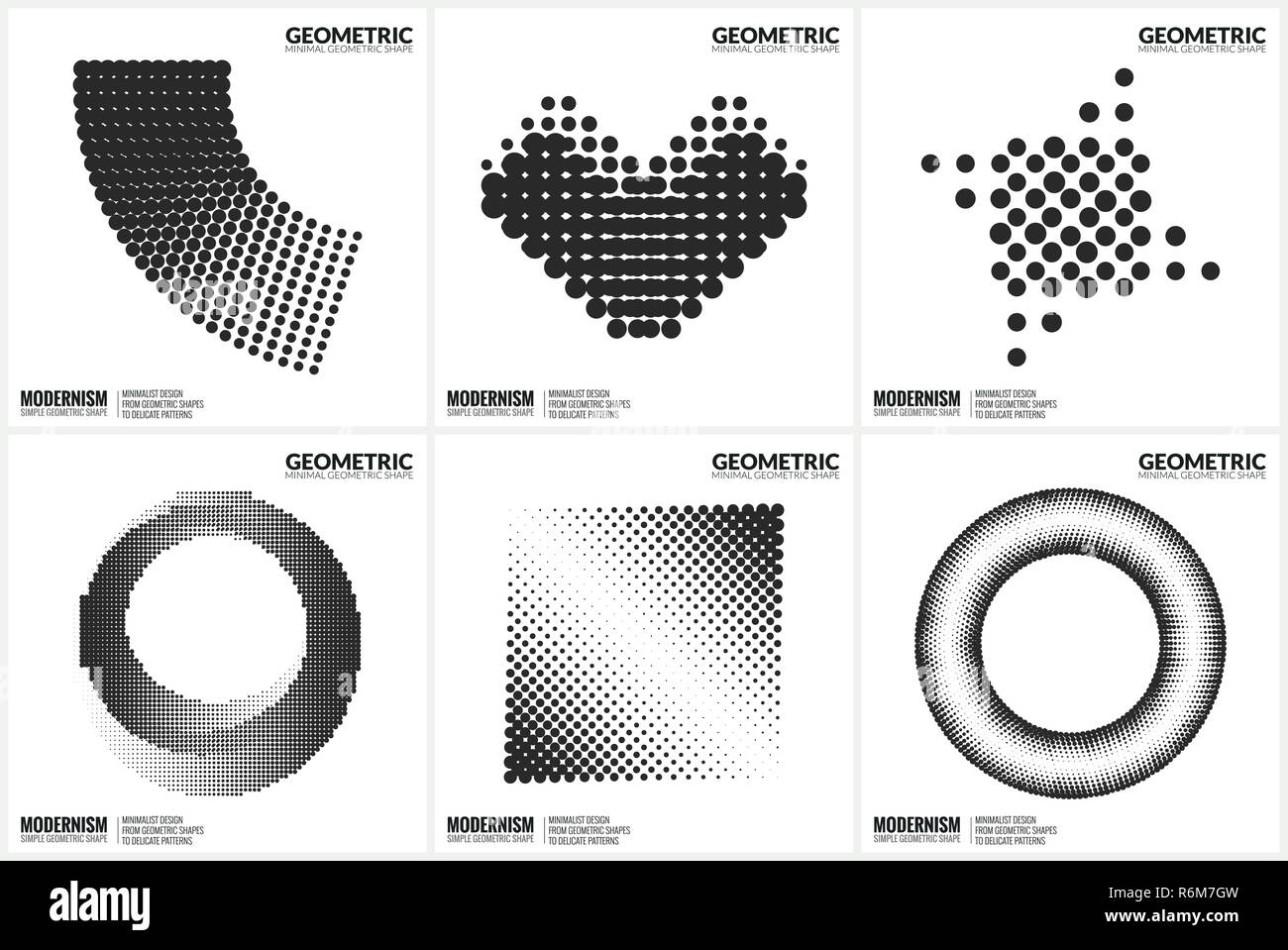 Universal Halftone Geometric Shapes For Design Stock Photo - Alamy