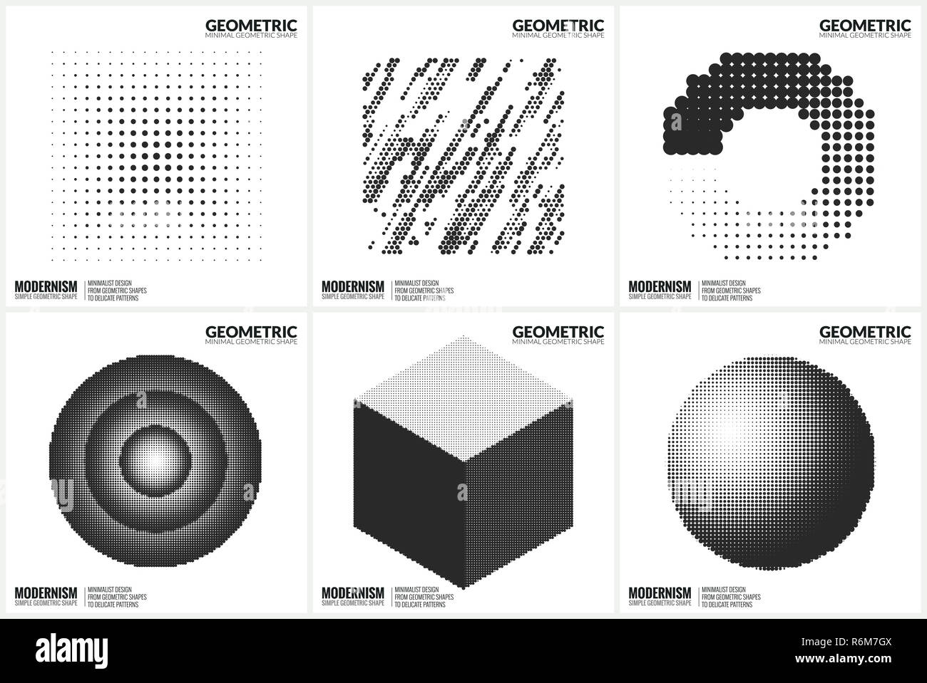 Universal Halftone Geometric Shapes For Design Stock Photo - Alamy