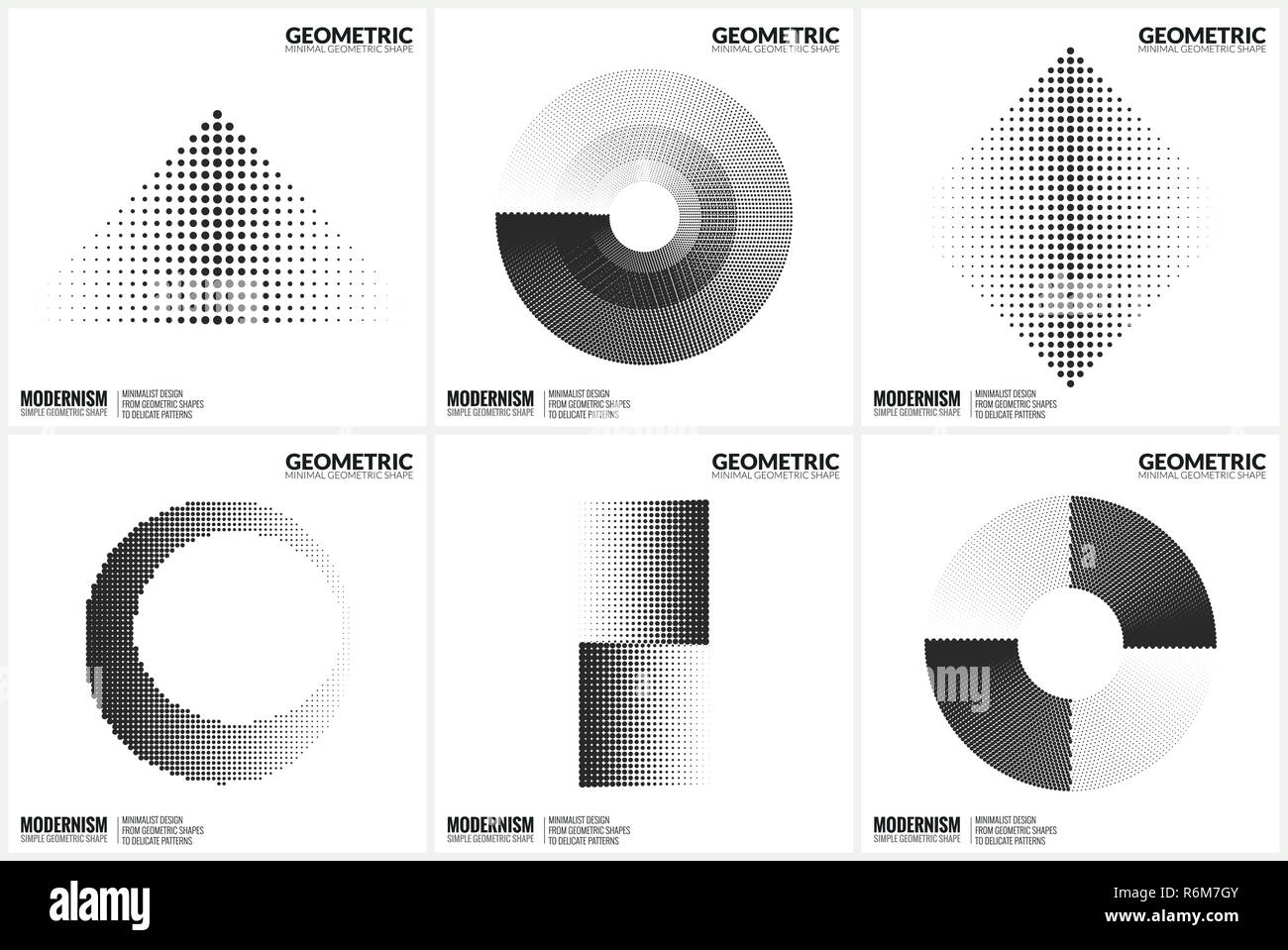 Universal Halftone Geometric Shapes For Design Stock Photo - Alamy