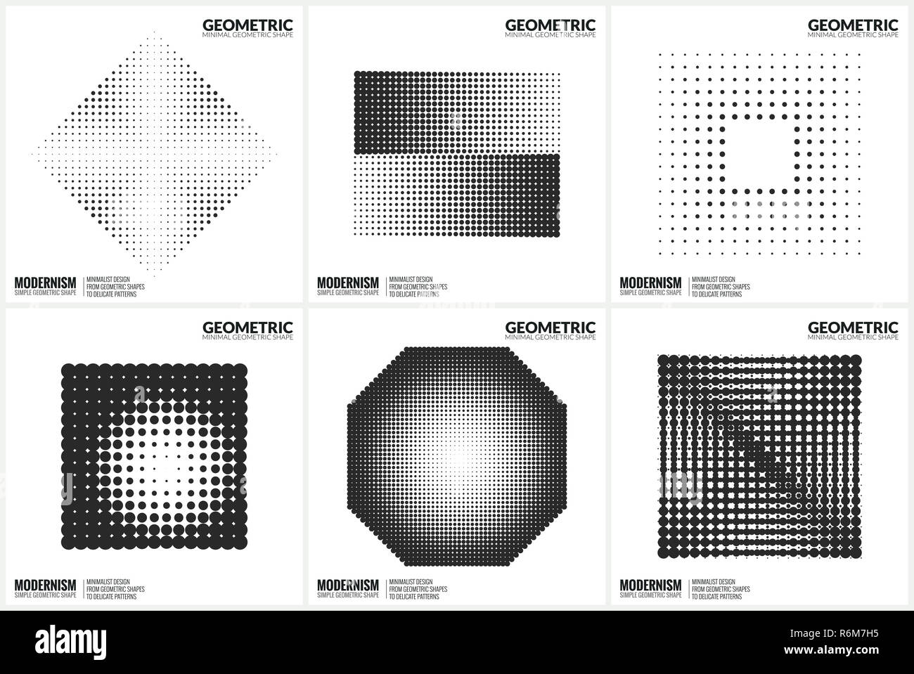 Universal Halftone Geometric Shapes For Design Stock Photo - Alamy