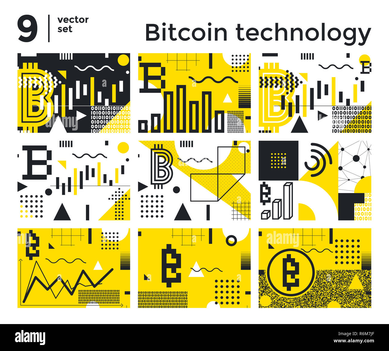 Vector set abstract background bitcoin technology Stock Photo - Alamy