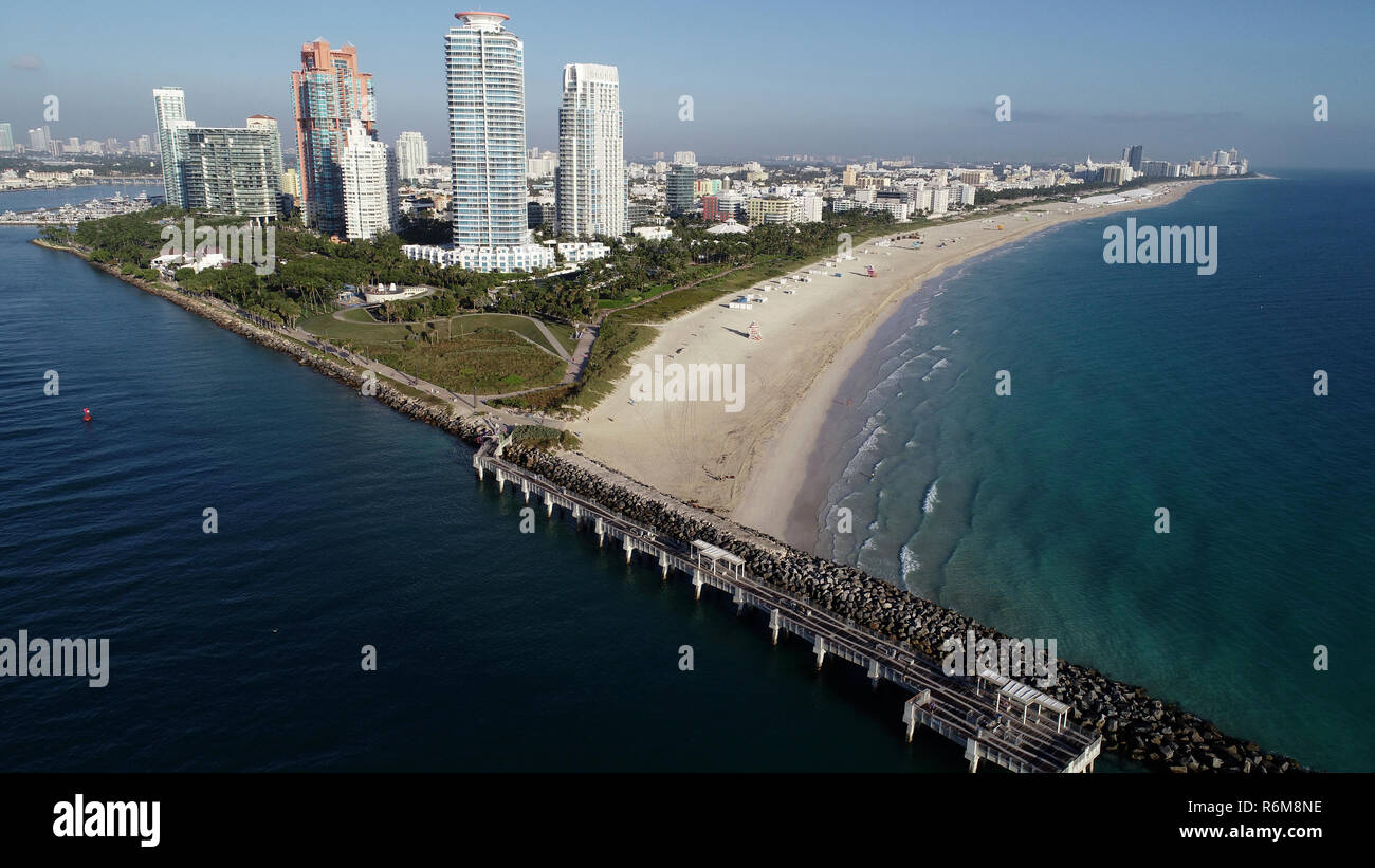 Aerial view of South Pointe Park and South Beach, Miami Beach, Florida ... Aerial view of South Pointe Park and South Beach, Miami Beach, Florida ...