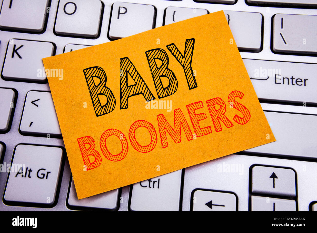 Conceptual hand writing text caption inspiration showing Baby Boomers ...