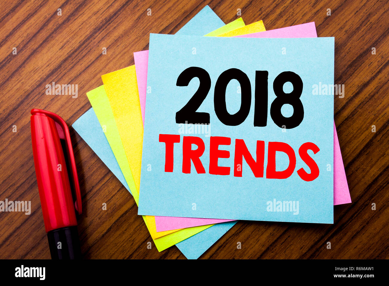 Handwriting Announcement text 2018 Trends. Concept for Trending Data ...