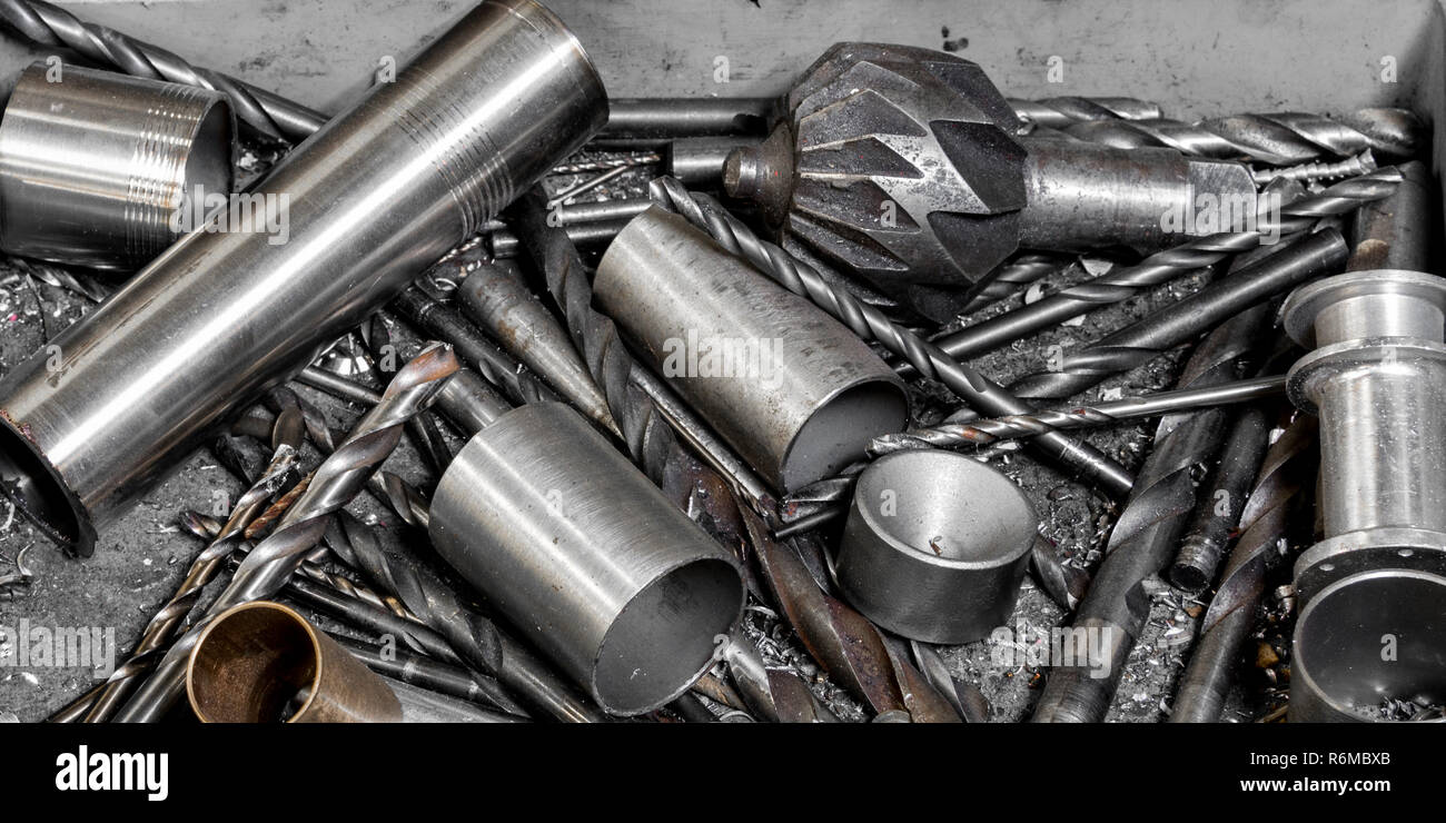 Vintage antique automotive machine shop assortment of drill bits and ...