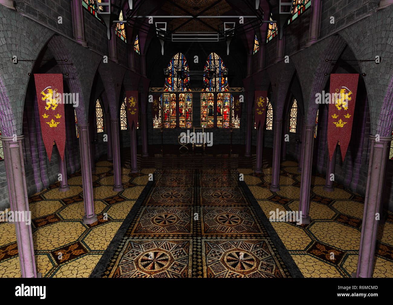 3D Rendering Royal Hall Stock Photo - Alamy