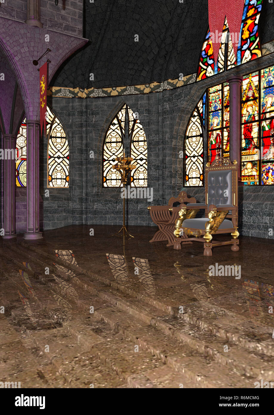 3D Rendering Royal Hall Stock Photo - Alamy