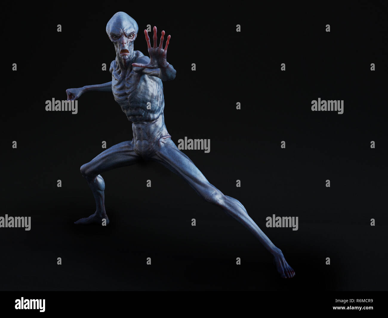3D rendering of an alien creature ready to fight Stock Photo - Alamy