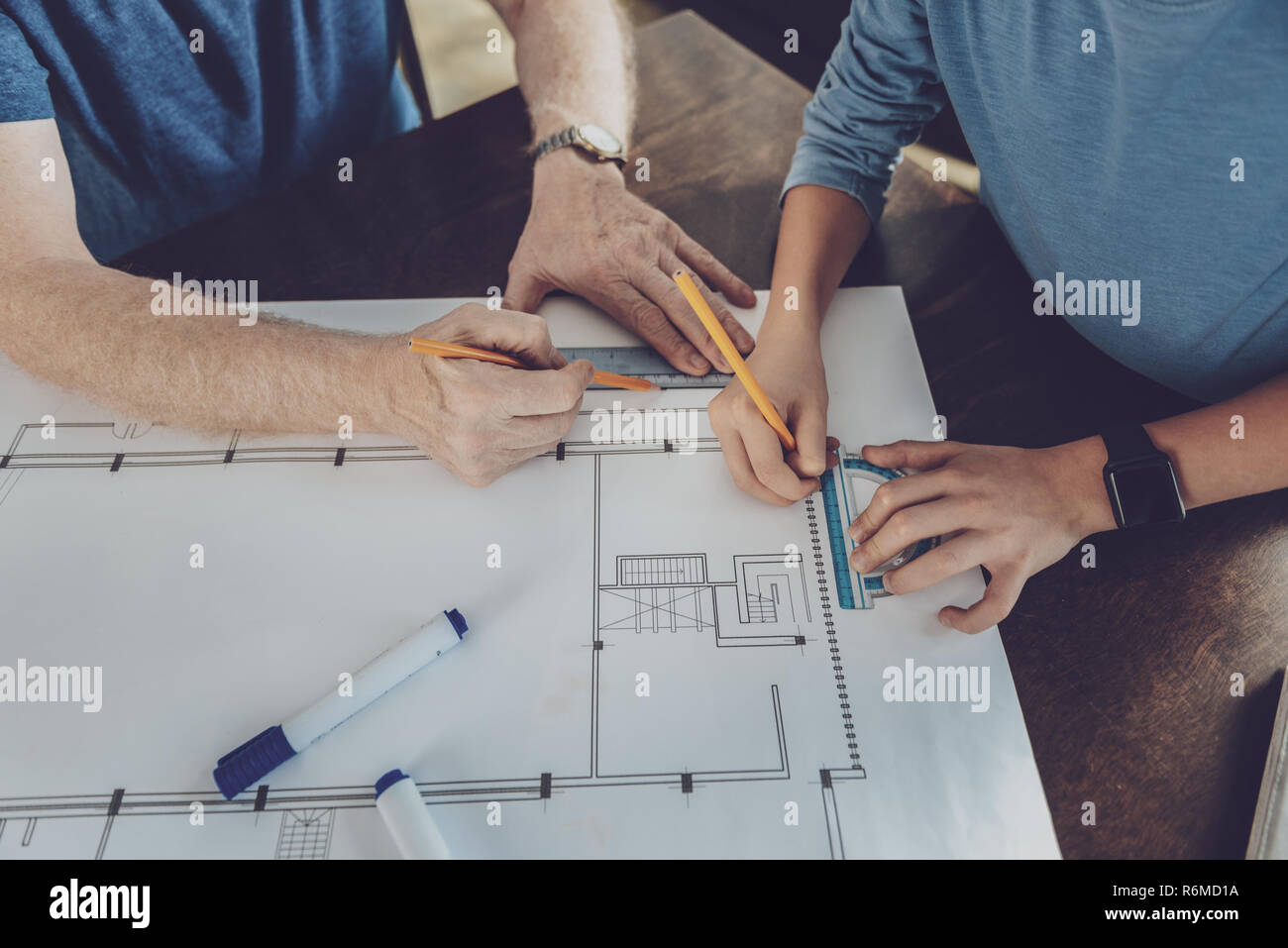 Preparing blueprint hi-res stock photography and images - Alamy