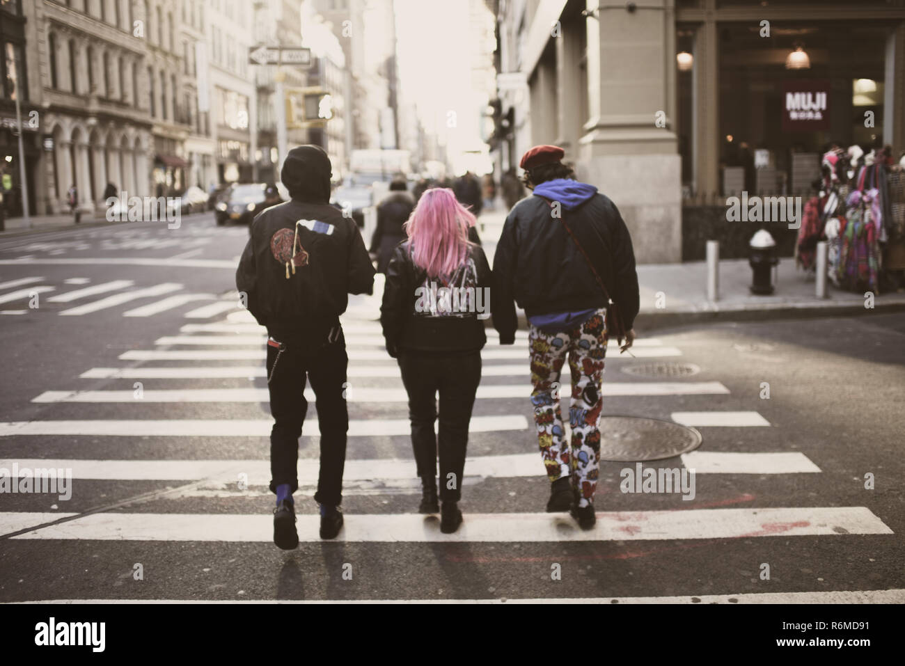 Group of punk friends in Manhattan, New York Stock Photo - Alamy