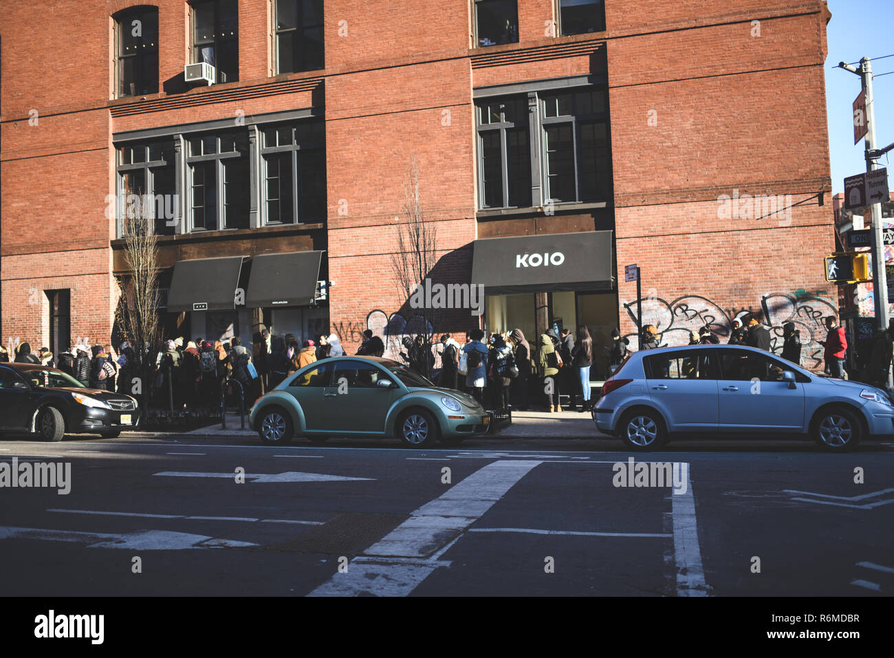 People waiting in line for a casting in downtown Manhattan, New York ...
