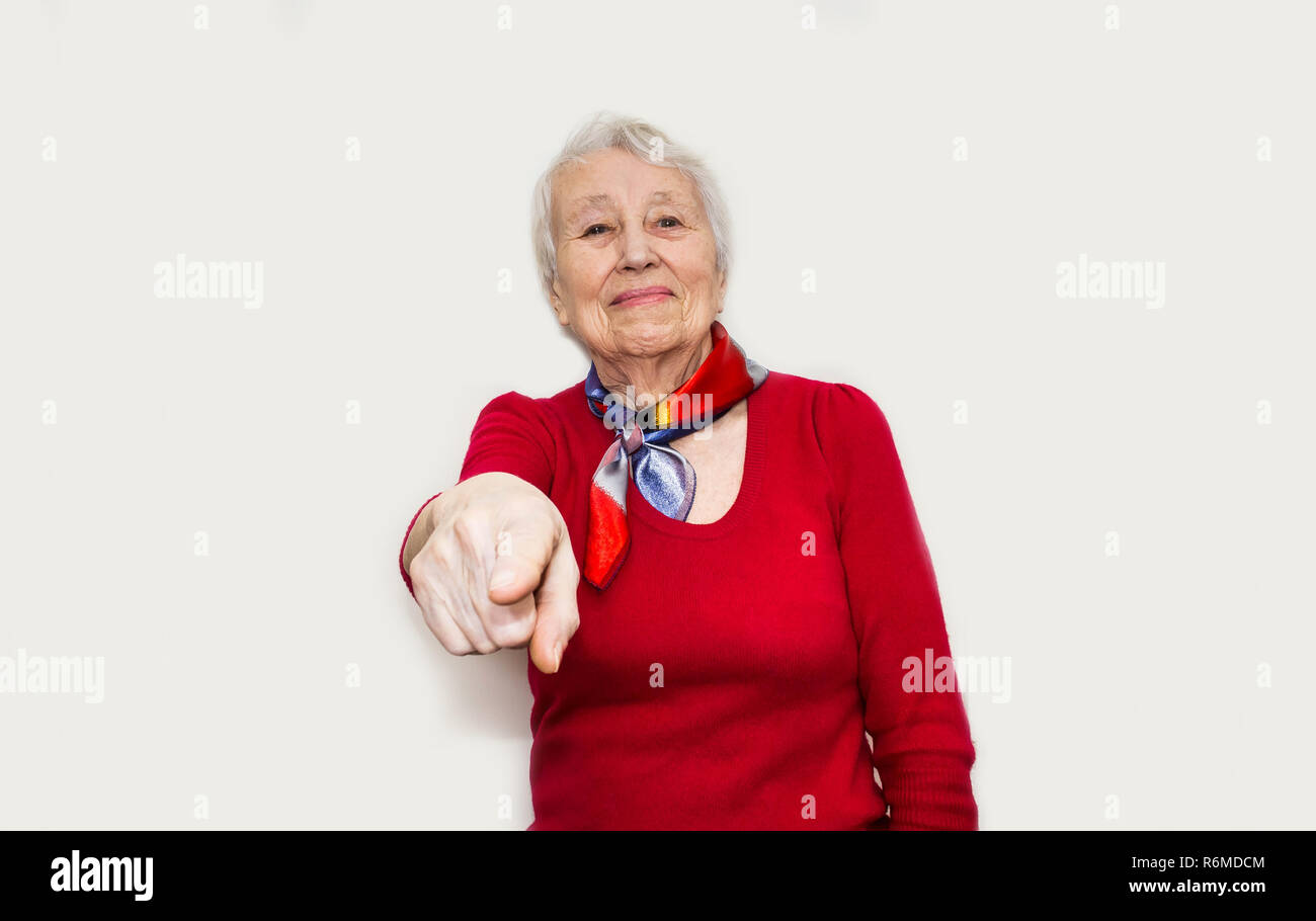 Senior woman pointing finger laughing hi-res stock photography and ...