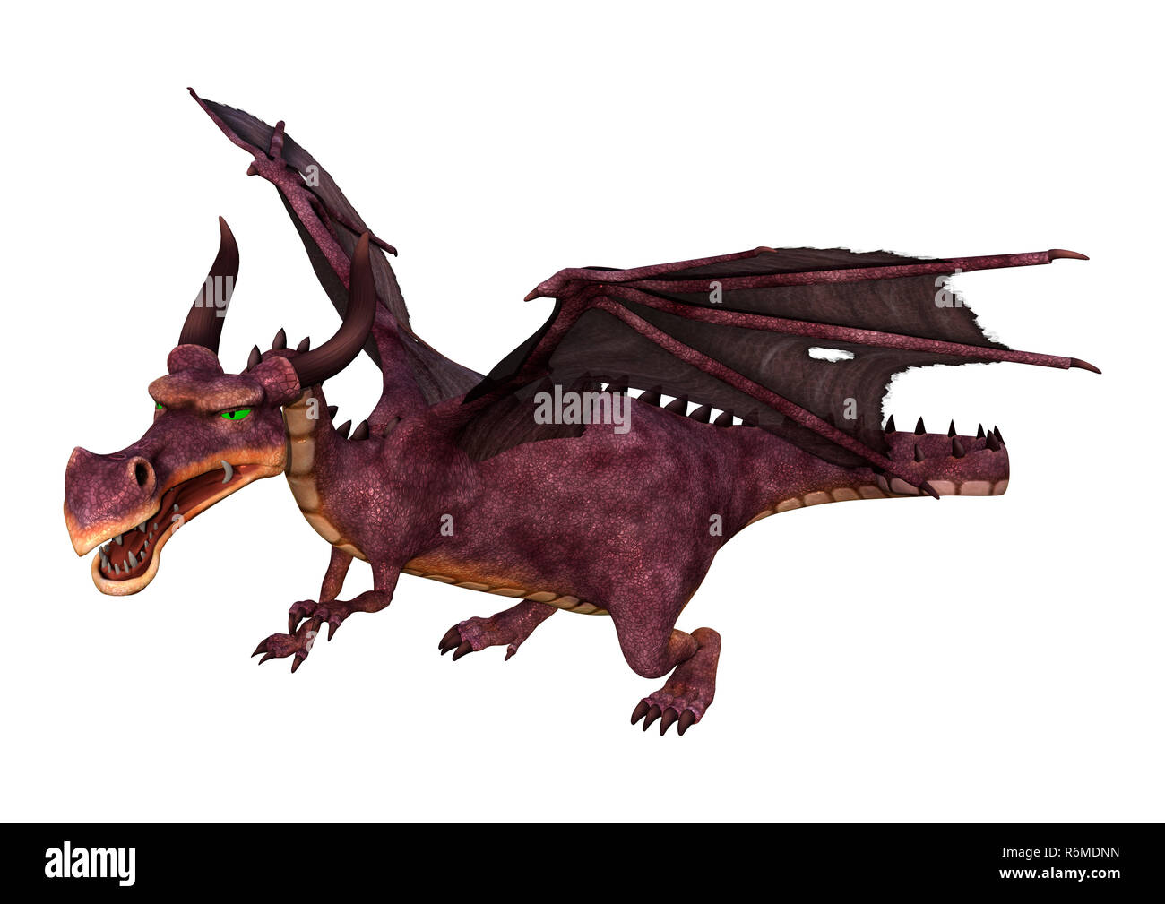 3D Rendering Fantasy Dragon on White Stock Photo - Alamy